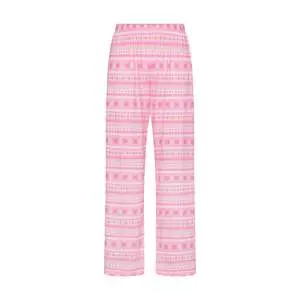 Skims Logo Plush Pointelle Pant - Bubble Gum Sienna Fair Isle